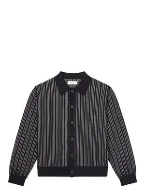 MFPEN Formal Striped Ribbed Cotton Cardigan - Black