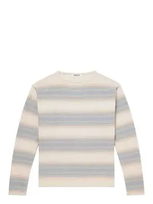 Auralee Striped Cotton And Silk-blend Sweater - Blue