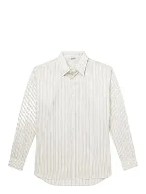 Auralee Striped Cotton And Silk-blend Shirt - White