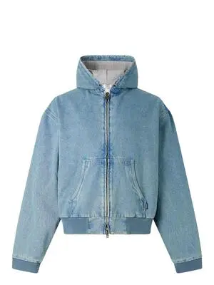 Vetements Hooded Denim Jacket - Blue