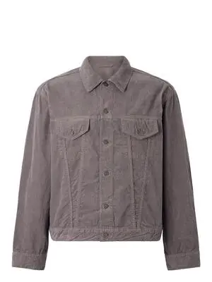 KAPTAIN SUNSHINE T-3 Cropped Cotton-corduroy Jacket - Gray