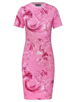 Versace Barocco-print Mini Dress - Pink
