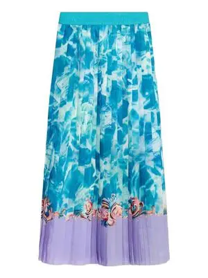 Versace Pleated Midi Skirt - Blue