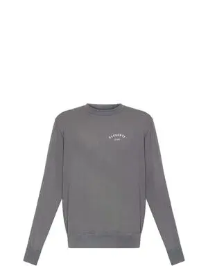 Eleventy Logo-print Crewneck Sweatshirt - Grey