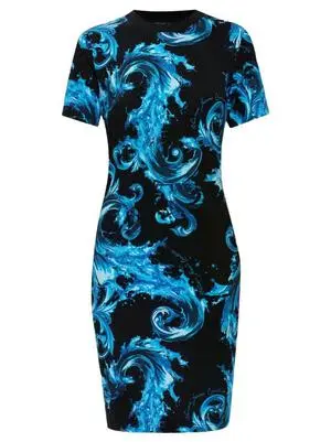Versace Printed Mini Dress - Black