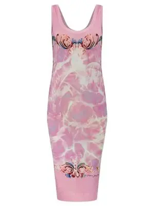 Versace Printed Midi Dress - Pink