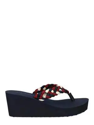 Tommy Hilfiger Braided Wedge Slides - Red