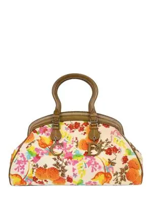 Dior 2005 Floral-print Handbag - White