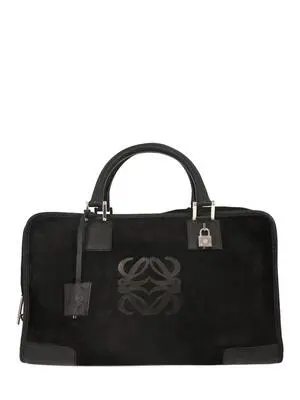 Loewe 2007 Amazona 36 Suede Tote Bag - Black