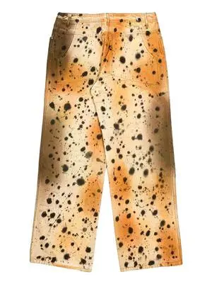 Eckhaus Latta Abstract Cheetah Wide-leg Jeans - Neutrals
