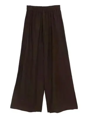 MAURIZIO BRASCHI Elasticated-waistband Wide-leg Trousers - Brown