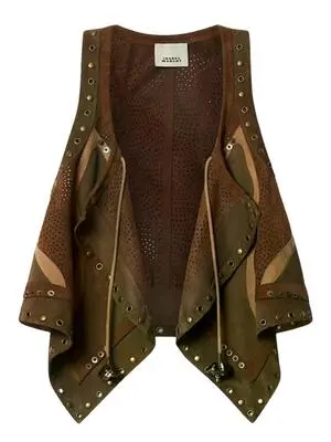 Isabel Marant Kelby Asymmetrical Patchwork Vest - Brown