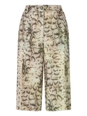 Pinko Snake-print Pleated Shorts - Neutrals