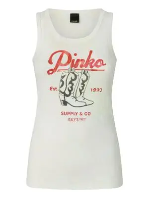 Pinko Graphic Print Tank Top - Neutrals