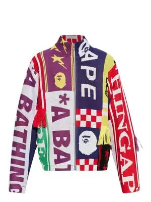 A BATHING APE Scarf-Pattern Track Jacket