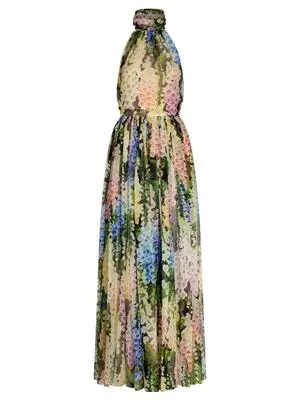 Oscar De La Renta Foxglove Chiffon Gown - Green