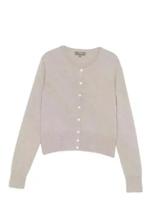 N.peal Cropped Round Neck Cardigan - Grey