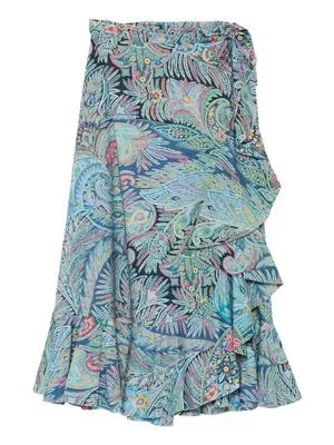 Etro Paisley Print Ruffled Skirt - Blue