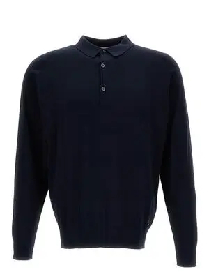 John Smedley POLO A MANICHE LUNGHE Blu