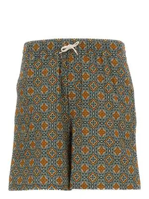 LES DEUX Shorts With Arabesque Pattern - Green