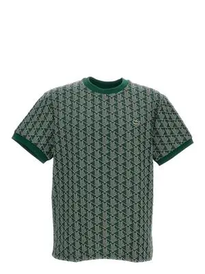 Lacoste Short-sleeved Jacquard Shirt - Green