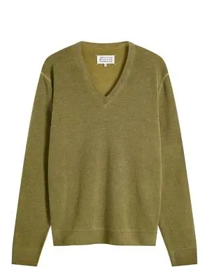 MAISON MARGIELA V-Neck Spray Wash Jumper