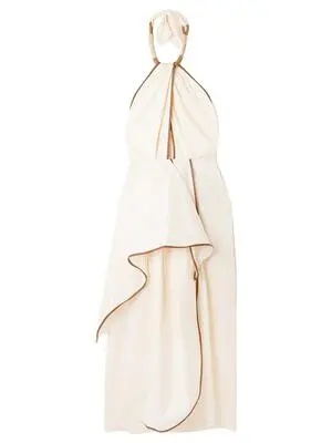 Johanna Ortiz Johanna Ortiz Centro Del Cielo Halterneck Dress Neutrals