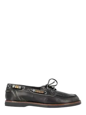 Pinko Leather Lace-up Loafers - Black