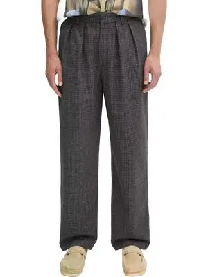 FUCKING AWESOME Checked Pattern Pleated Trousers - Grey