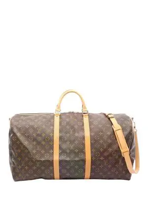 LOUIS VUITTON 1997 Monogram Keepall Bandouliere 60 Travel Bag - Brown