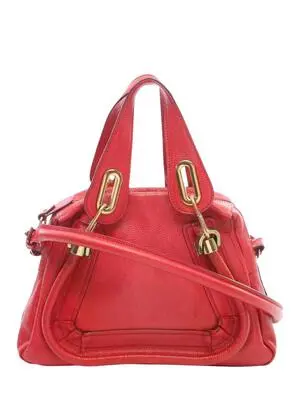 Chloé Small Leather Paraty Satchel - Red