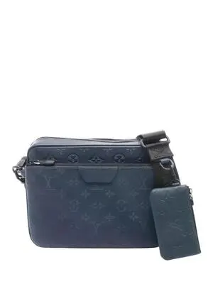 LOUIS VUITTON 2021-2025 Monogram Shadow Trio Messenger Crossbody Bag - Blue