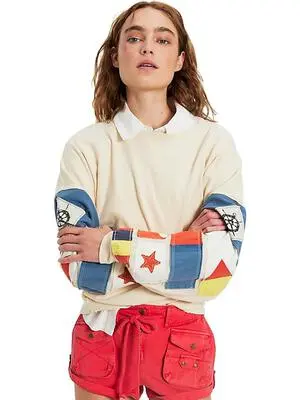 Free People We The Free Flagship Long Sleeve Tee - Ivory Combo
