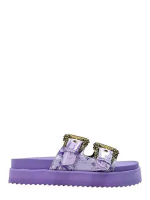Versace Buckle-strap Platform Sandals - Purple