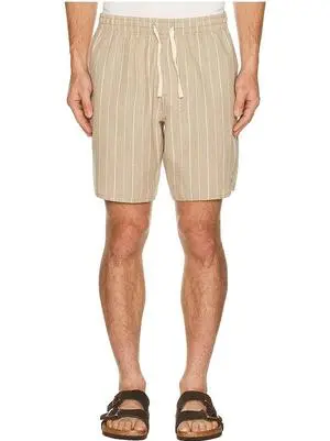 RHYTHM Seersucker Stripe Jam Shorts - Brown