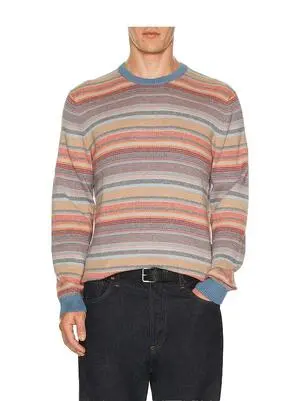 Marine Layer Reed Jacquard Sweater - Blue