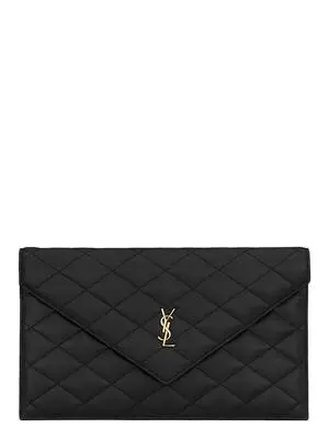 Saint Laurent Paris Pouch In Lambskin - Black