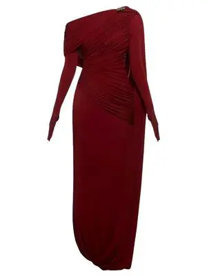 CHATS BY C.DAM Draped Brooch Dress - Red
