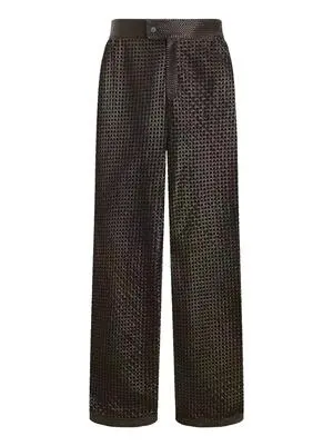 Dolce & Gabbana Woven Nappa Leather Trousers - Brown