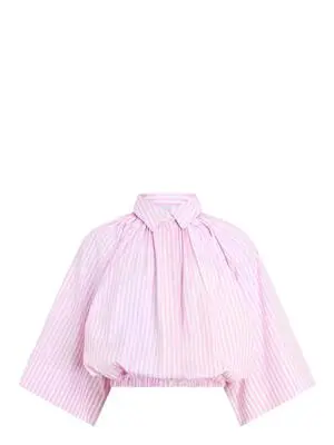 PATOU Striped Cropped Shirt - Pink