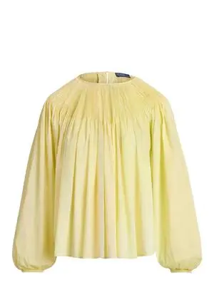 Polo Ralph Lauren Pleated Long-sleeve Blouse - Yellow