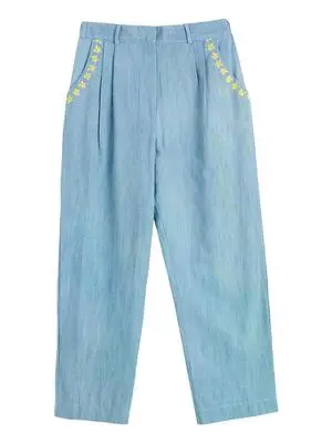Chinti & Parker Embroidered Pleated Trousers - Blue