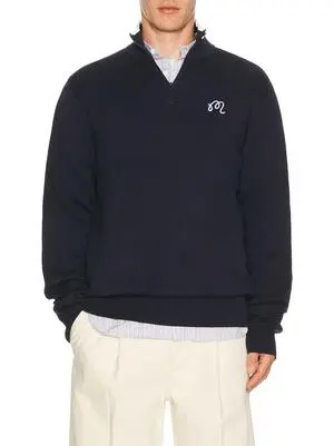 MALBON Sweater With Logo Detail - Navy