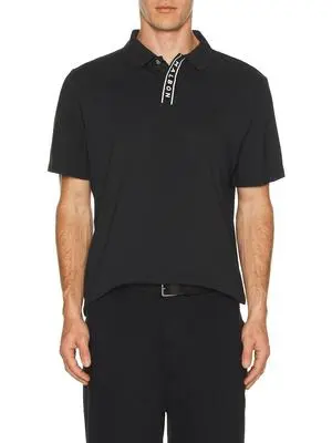 MALBON Block Placket Polo - Black