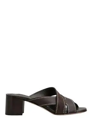 TOD'S Cross-strap Open Toe Sandals - Brown