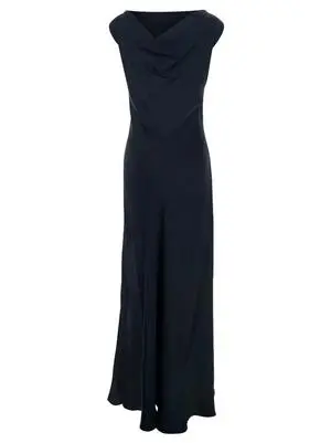 Antonelli Firenze Draped-neck Maxi Dress - Blue