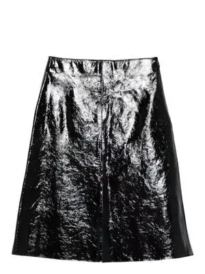 JOSEPH Glazed Lambskin Leather Skirt - Black