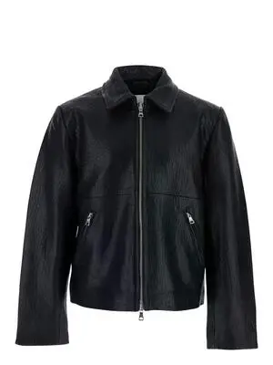 WON HUNDRED Zip Leather Jacket - Black
