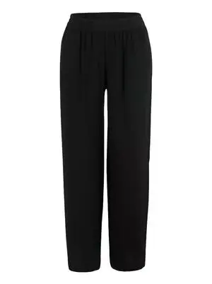 GIANLUCA CAPANNOLO Elasticated Wide-leg Trousers - Black