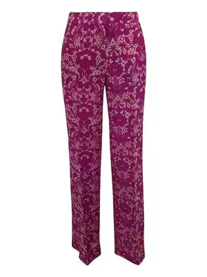 GIANLUCA CAPANNOLO Floral Straight Leg Trousers - Pink